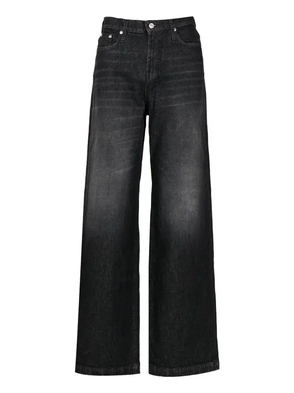 ROY ROGER'S Wide Leg Jeans - Denim Nero