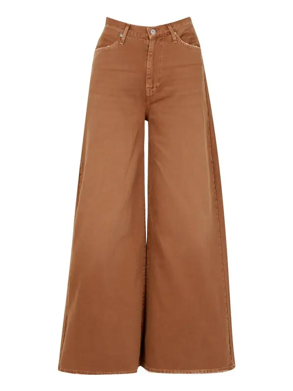 ROY ROGER'S Wide Leg Jeans - Light Brown