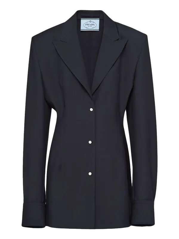 Prada Single-breasted Mohair Shirt Jacket - Bleu