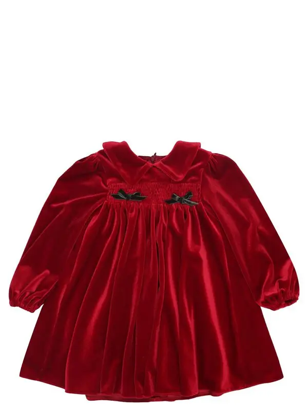 LA STUPENDERIA Velvet A-line Dress - Red