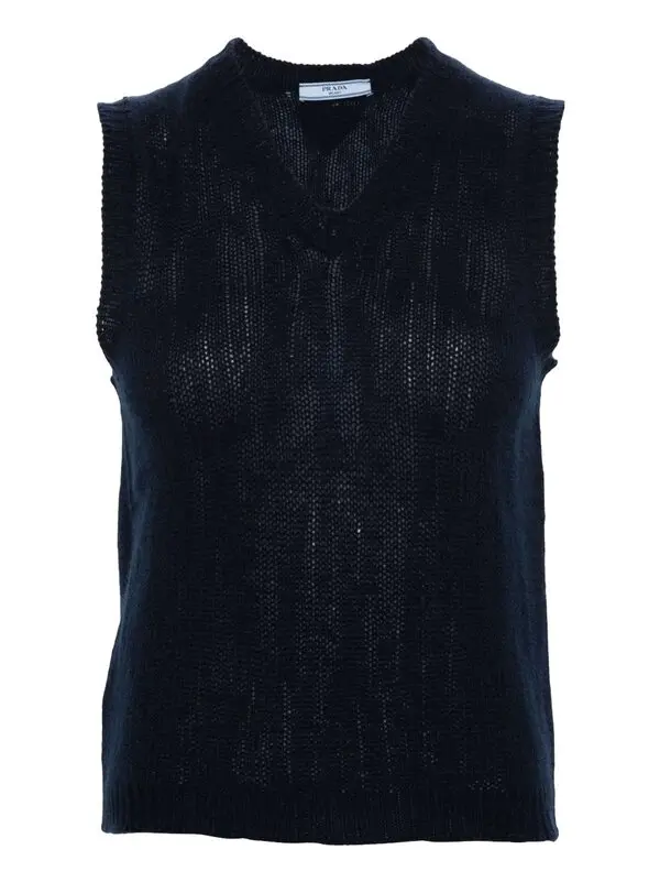 Prada Cashmere Knit Vest - Bleu