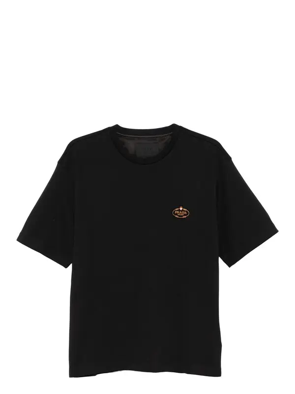 Prada Logo Patch T Shirt - Nero