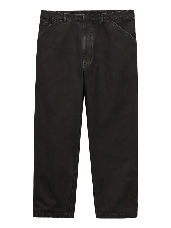 Prada Triangle Logo Wide Leg Jeans - Nero