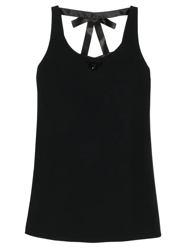 Prada Triangle Logo Mini Dress - Nero