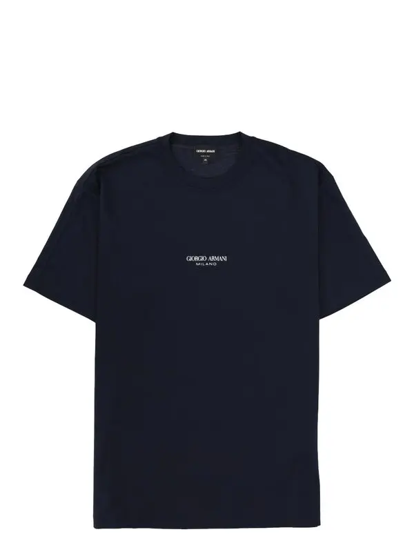 Giorgio Armani T Shirt With Logo - Blue