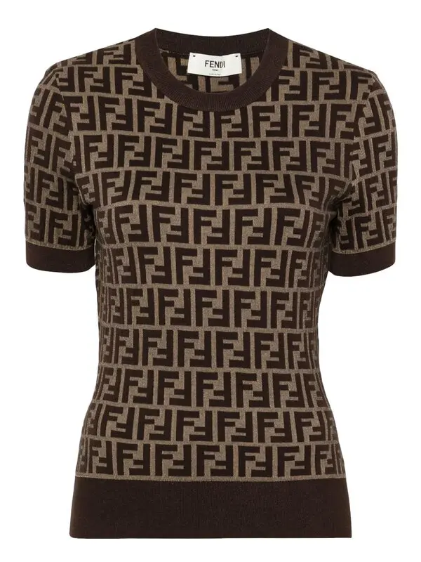 Fendi Ff Cotton Sweater - Brown