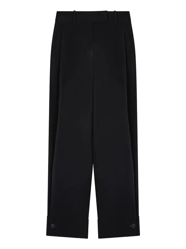 Giorgio Armani Silk Cady Trousers With Darting - Black