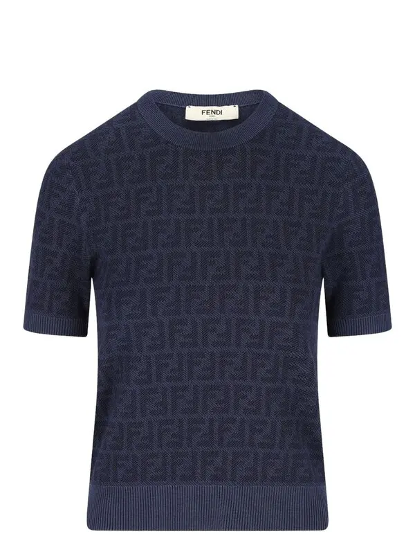 Fendi Ff Wool Sweater - Blue