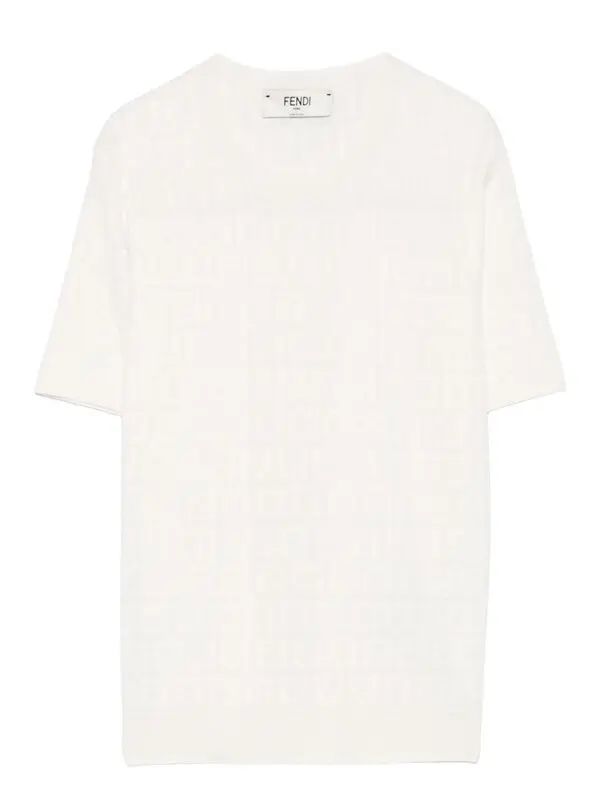 Fendi Ff Knitted Sweater - White