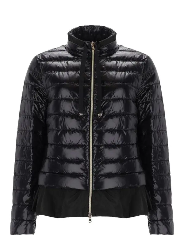 Herno Down Jacket With Ruffles - Black