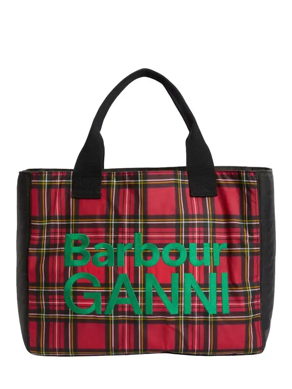 BARBOUR X GANNI Waxed Cotton Tote Bag - Multicolour