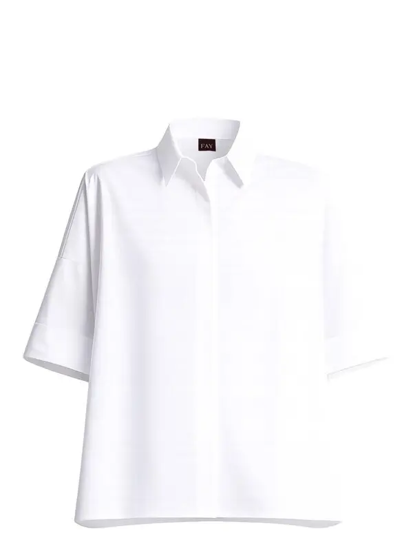 FAY Stretch Poplin Shirt - White