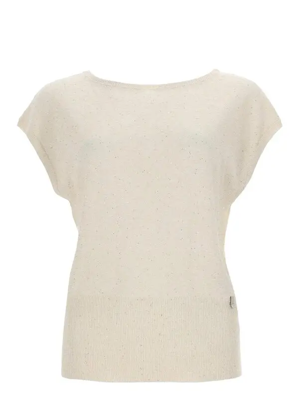 Herno Sequined T-shirt - Powder