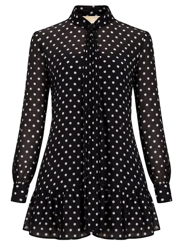 Michael Kors Polka Dot Mini Dress - Black