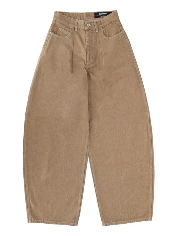 Jacquemus Wide Leg Jeans - Beige