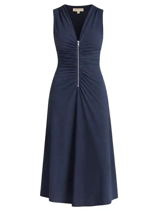 Michael Kors Fitted Midi Dress With Zip - Blue