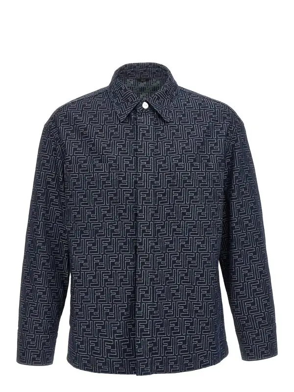 Fendi Overshirt Denim Ff - Blue