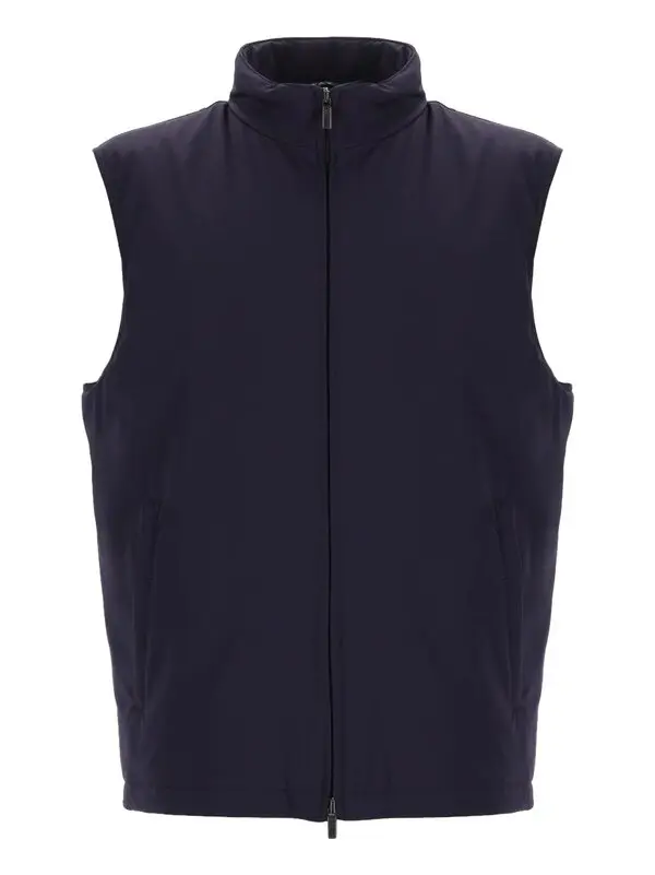 FAY Zip-up Turtleneck Vest - Blue