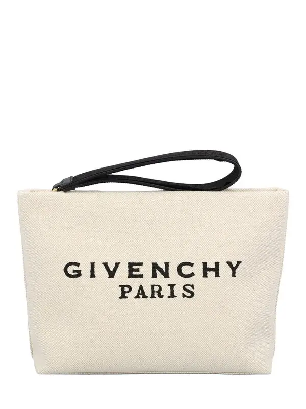 Givenchy Logo Cotton Pouch - Beige