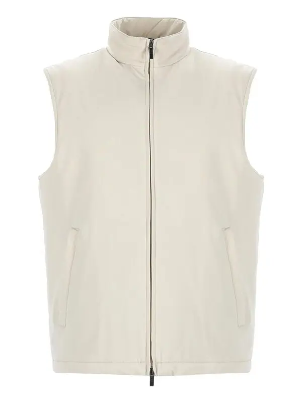 FAY Zip-up Turtleneck Vest - Ivory