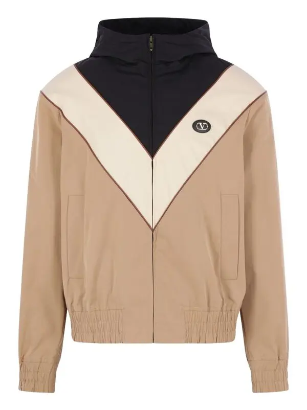 Valentino Garavani V Logo Blouson Jacket - Beige