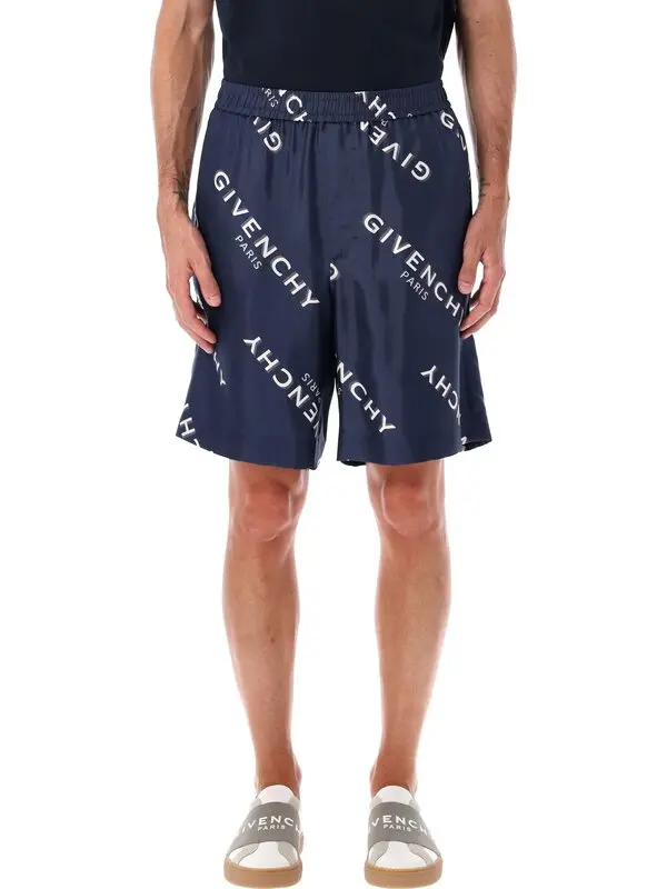 Givenchy Bermuda Shorts With Shadow Print - Blue
