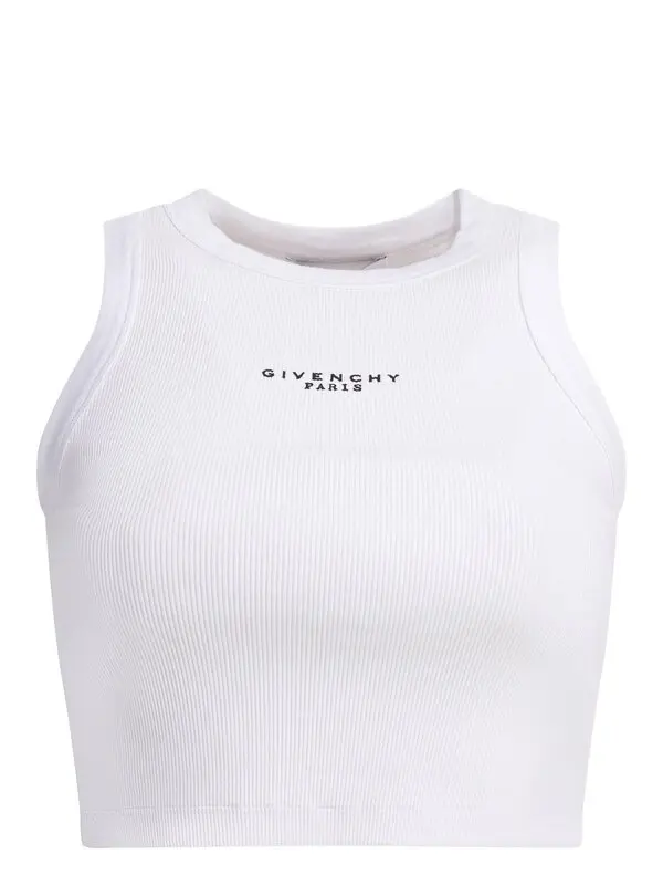 Givenchy Logo Cropped Tank Top - White