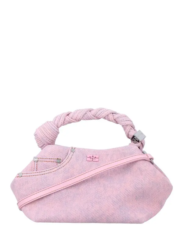 GANNI Denim Small Bou Bag - Pink