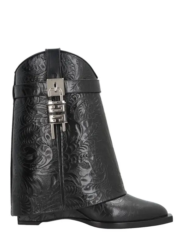 Givenchy Lock Cowboy Boots - Black