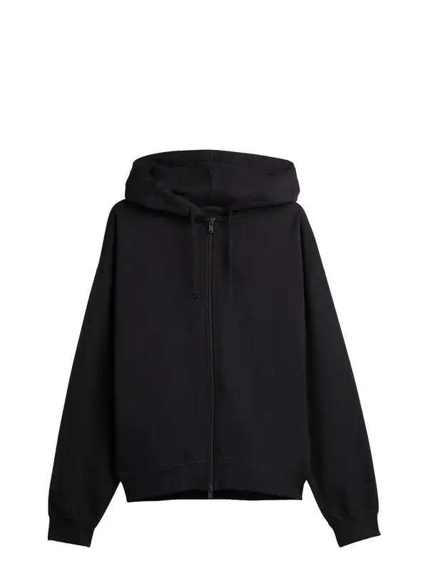 Y3 Hooded Zip-up Sweatshirt - Black