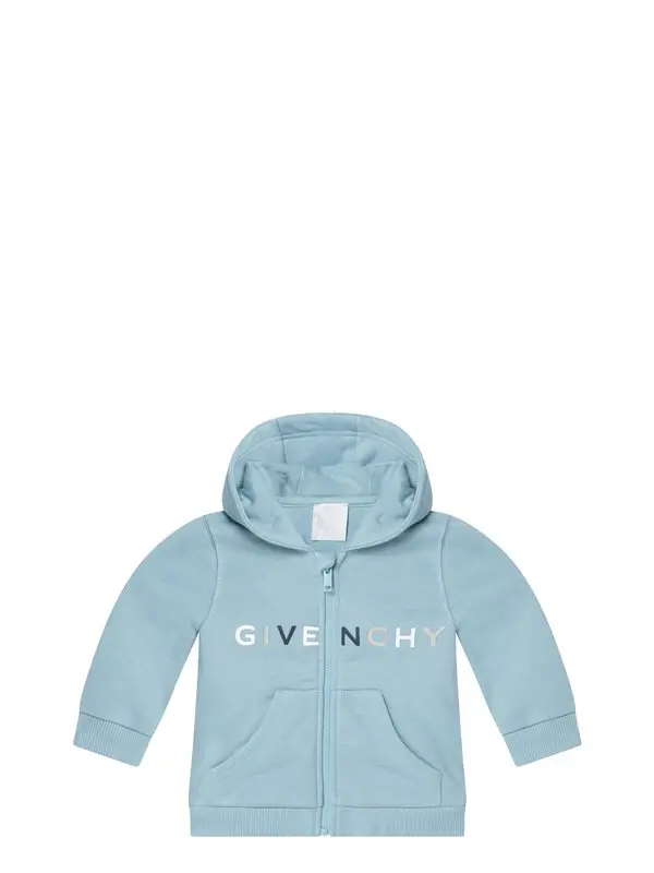 Givenchy Hooded Zip-up Sweatshirt - Light Blue