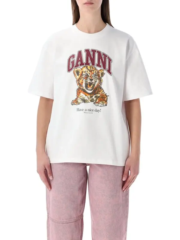 GANNI T-shirt - Birght White