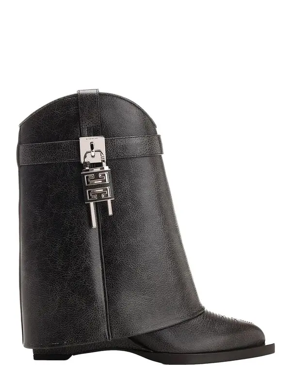 Givenchy Shark Lock Cowboy Boots - Black