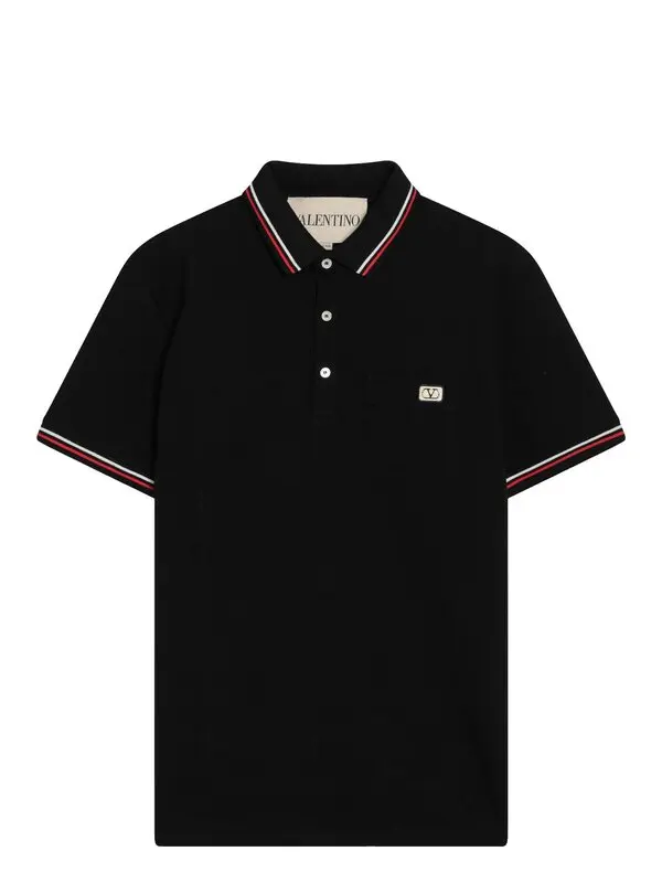 Valentino Garavani Polo Shirt With Vlogo Signature - Black