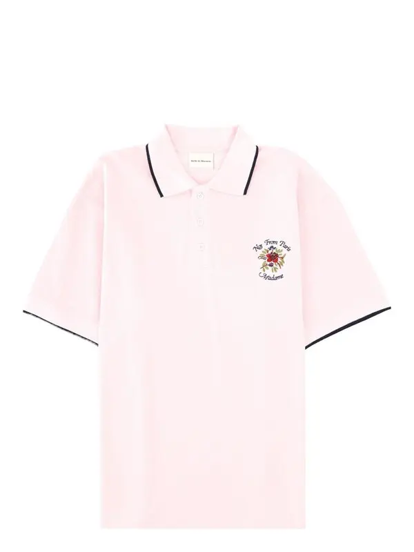 Drole De Monsieur Slogan Rose' Polo Shirt - Pink