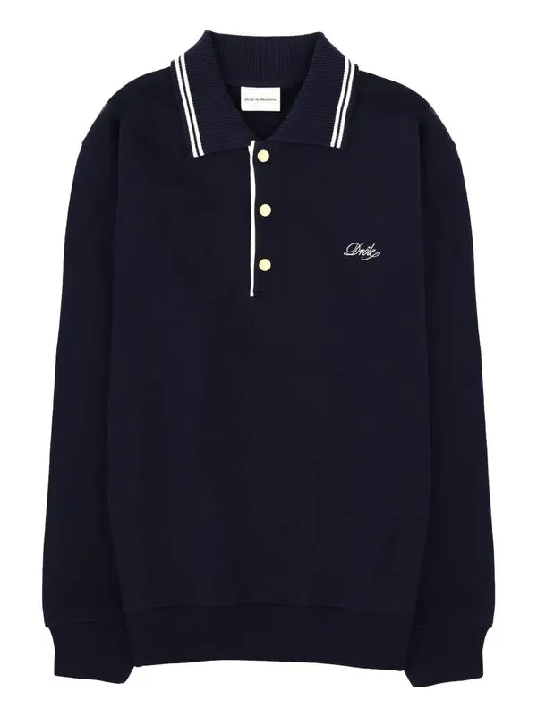 Drole De Monsieur Sweatshirt Polo - Blue