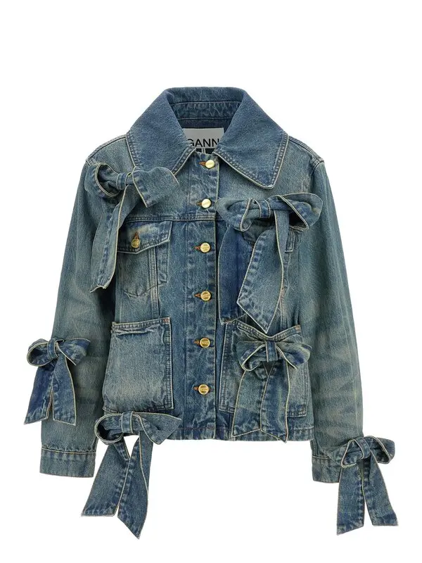 GANNI Light Rigid Denim Jacket - Blue