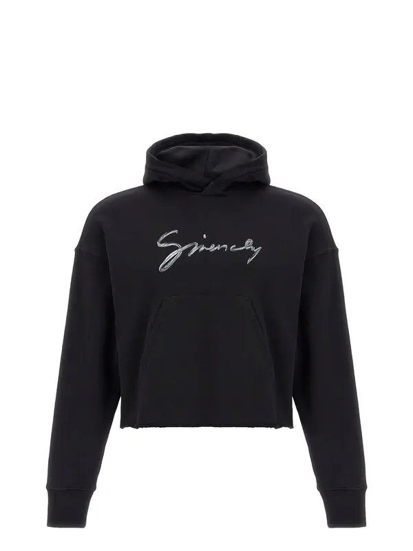 Givenchy Cropped Hoodie - Black