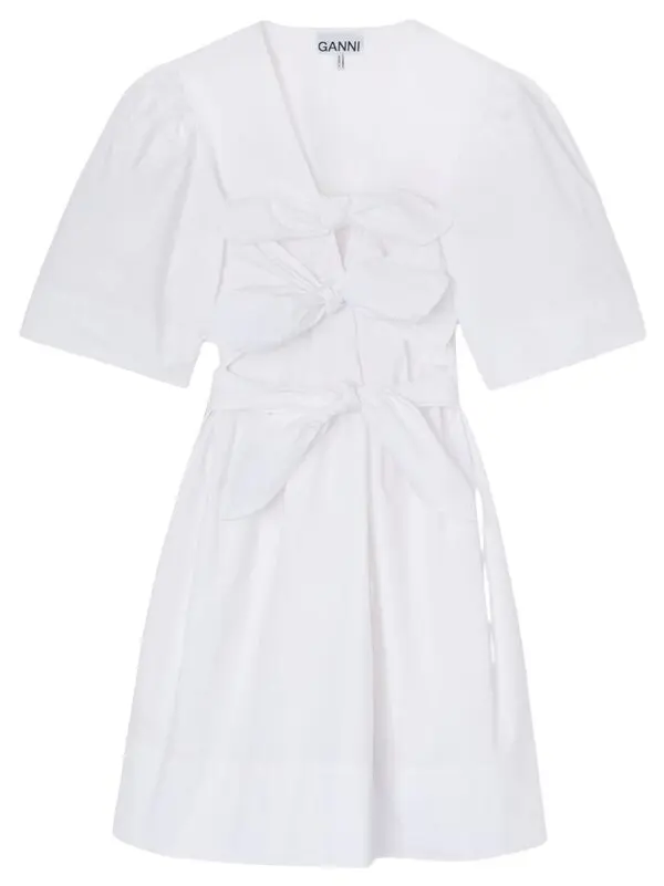 GANNI Organic Cotton Mini Dress - White