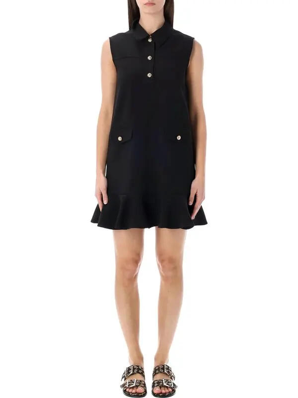 GANNI Twill Suiting Mini Dress - Black