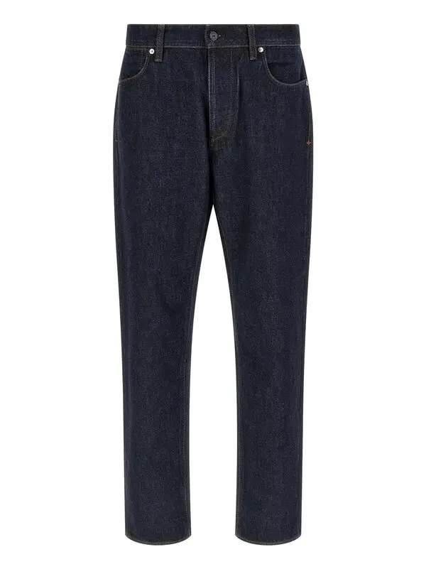 Stone Island Indigo Denim Straight Leg Jeans - Blue