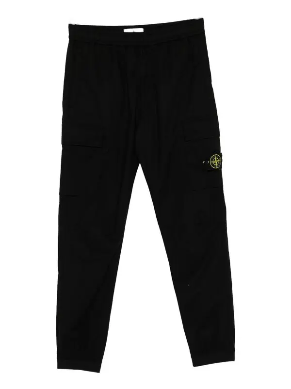 Stone Island Cotton Cargo Trousers - Black