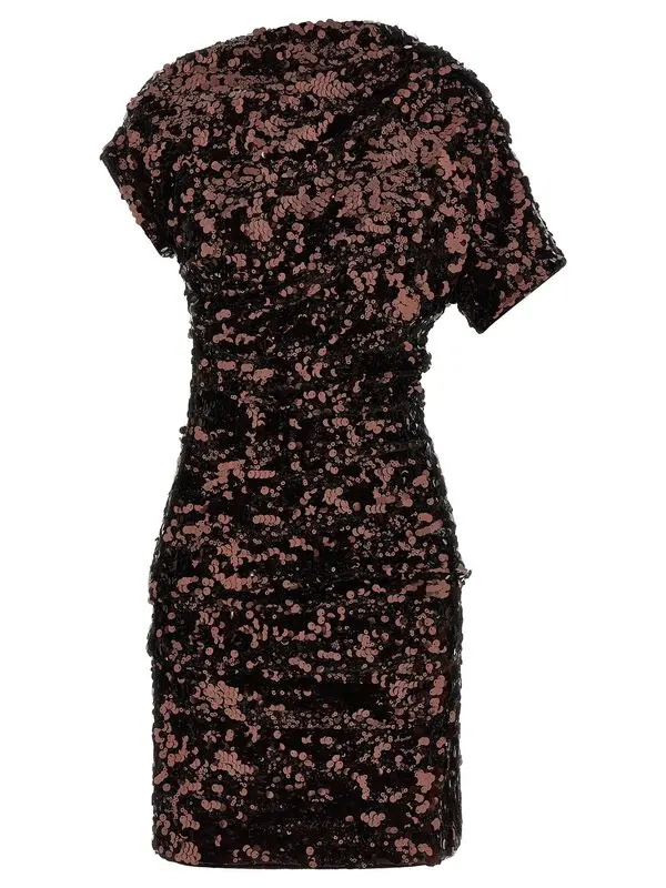 GANNI Sequined Mini Dress - Brown