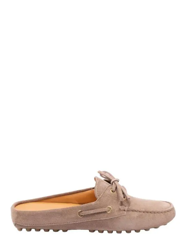 TOD'S Suede Sabot Loafers - Marrone Chiaro