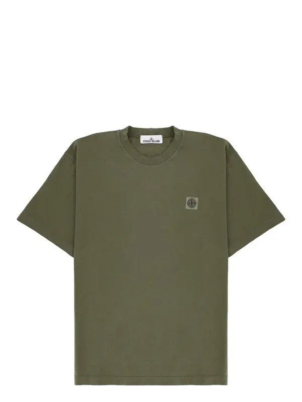 Stone Island T Shirt With Logo Patch - Green