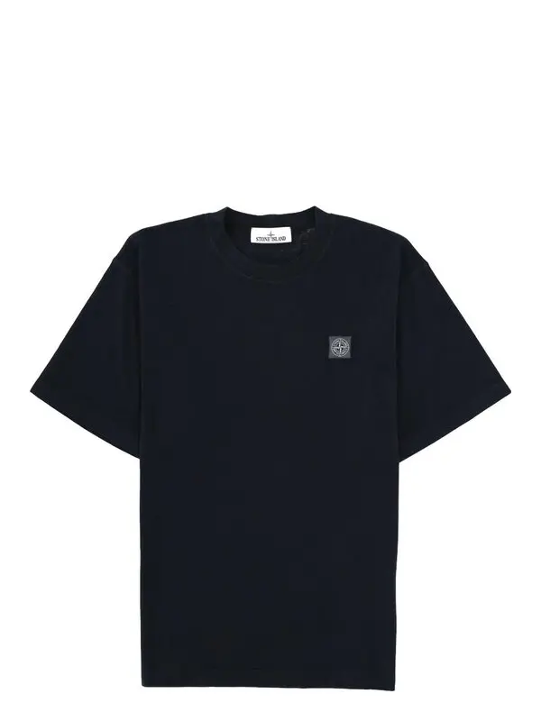 Stone Island T Shirt With Logo Patch - Blue