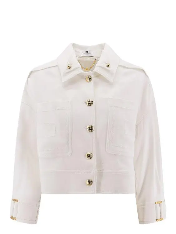 Elisabetta Franchi Cropped Jacket - Ivory