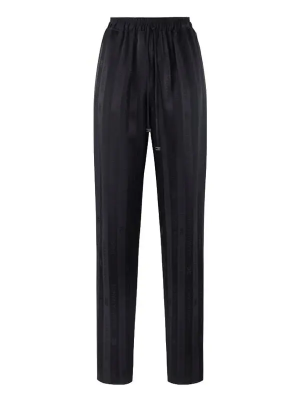 Elisabetta Franchi Jacquard Striped Trousers - Black