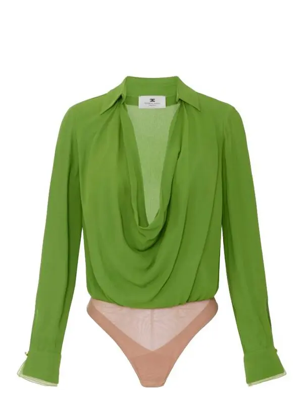Elisabetta Franchi Viscose Georgette Bodysuit - Aloe