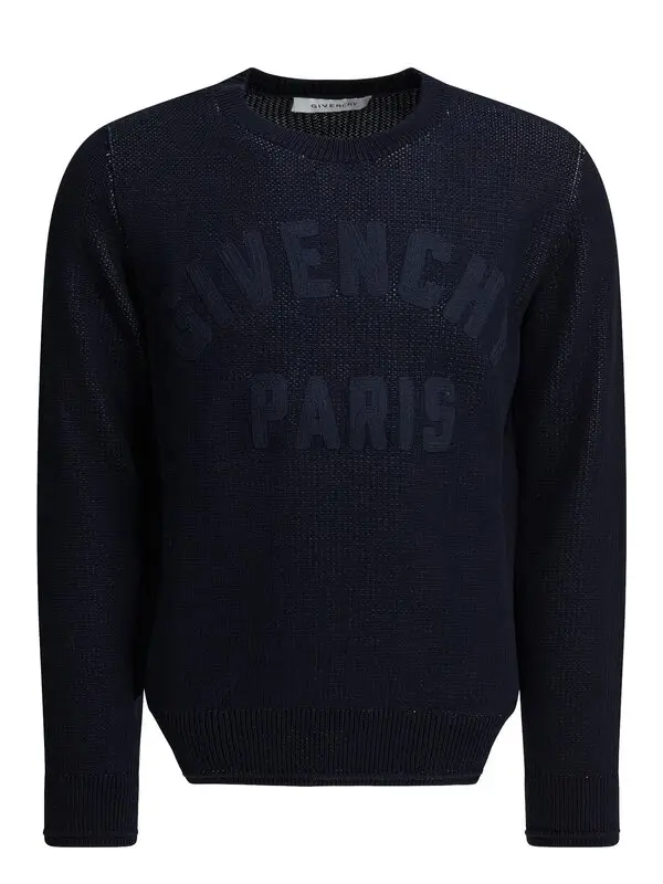 Givenchy Sweater With Embroidered Logo - Blue